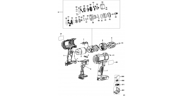 Запчасти для DCD771 (TYPE 1)